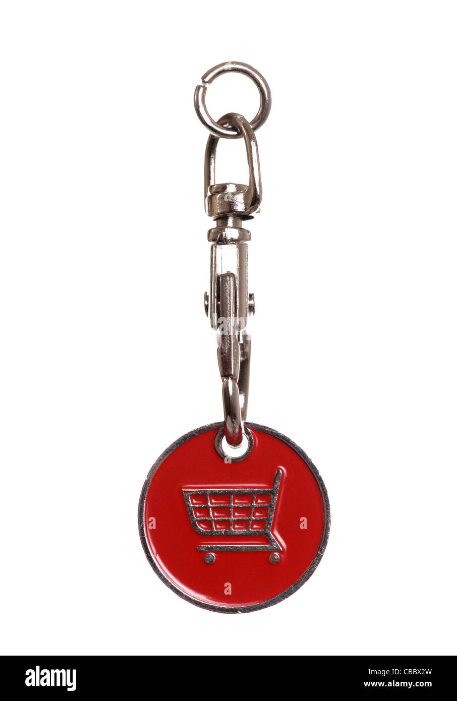 shopping trolley token on white background Stock Photo - Alamy