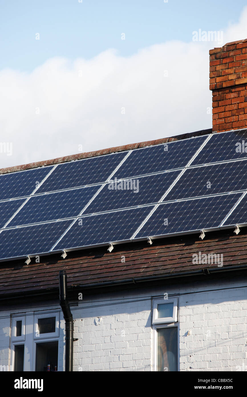 Newly installed solar panel array,to generate renewable energy from the ...