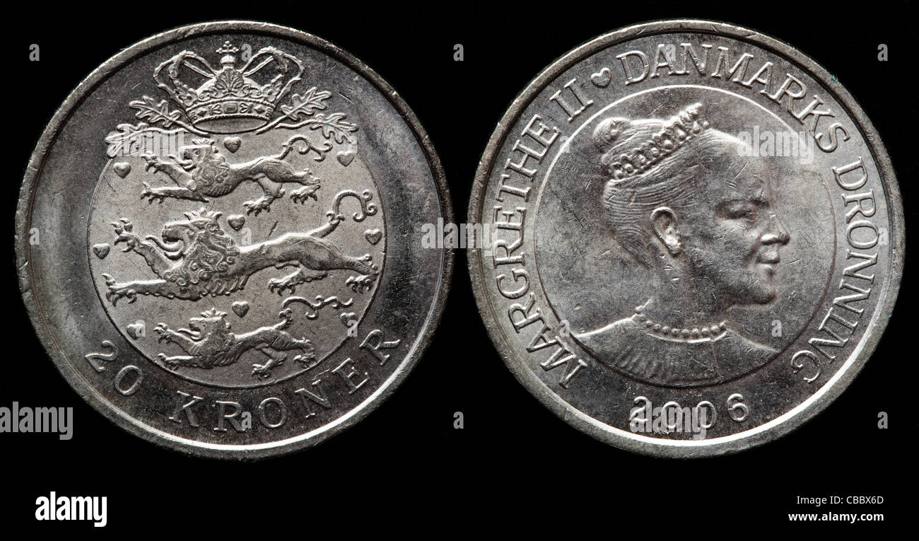 20 Kroner coin, Denmark, 2006 Stock Photo - Alamy
