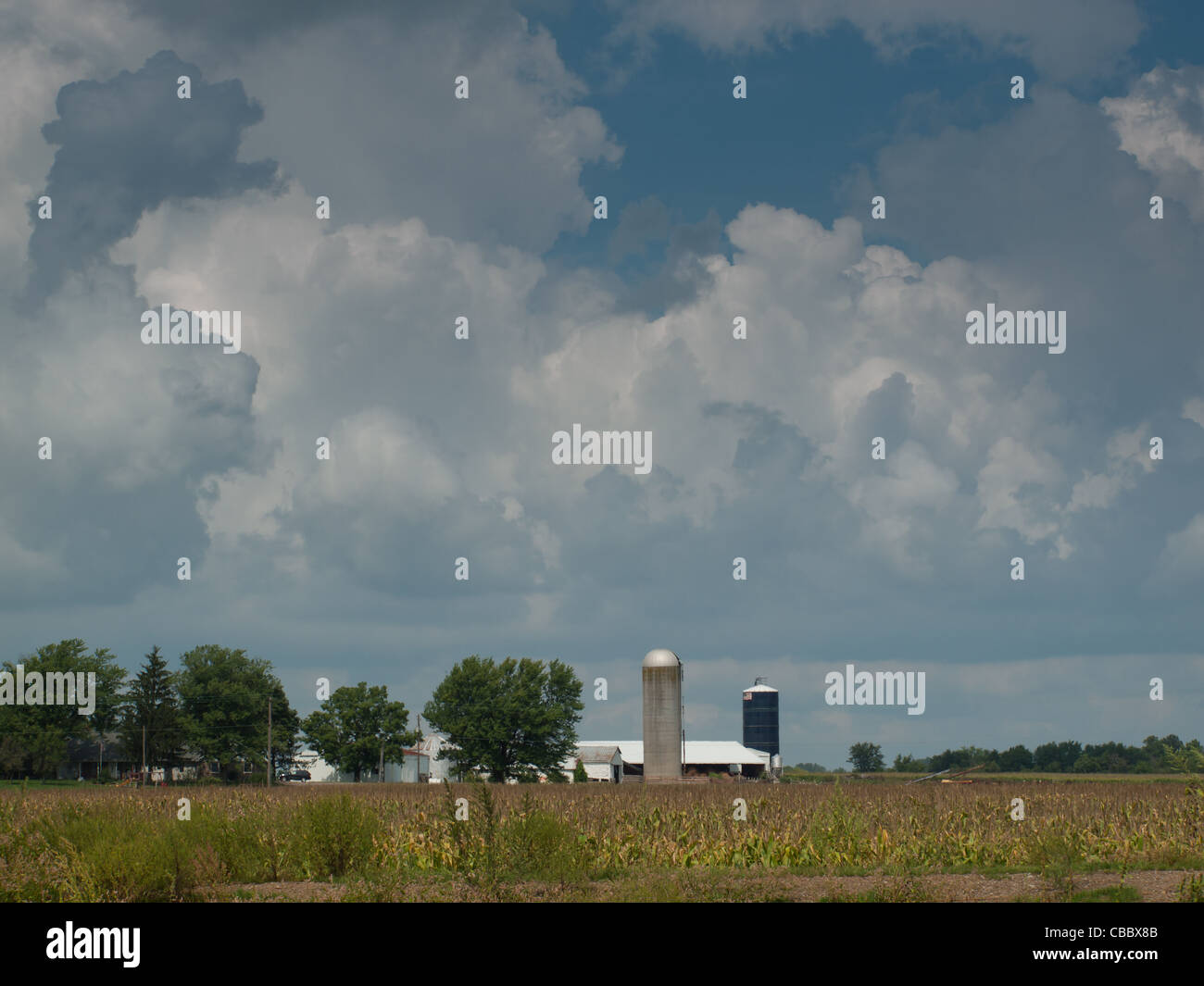 Farm with dramatic clouds in Ohio Stock Photo - Alamy