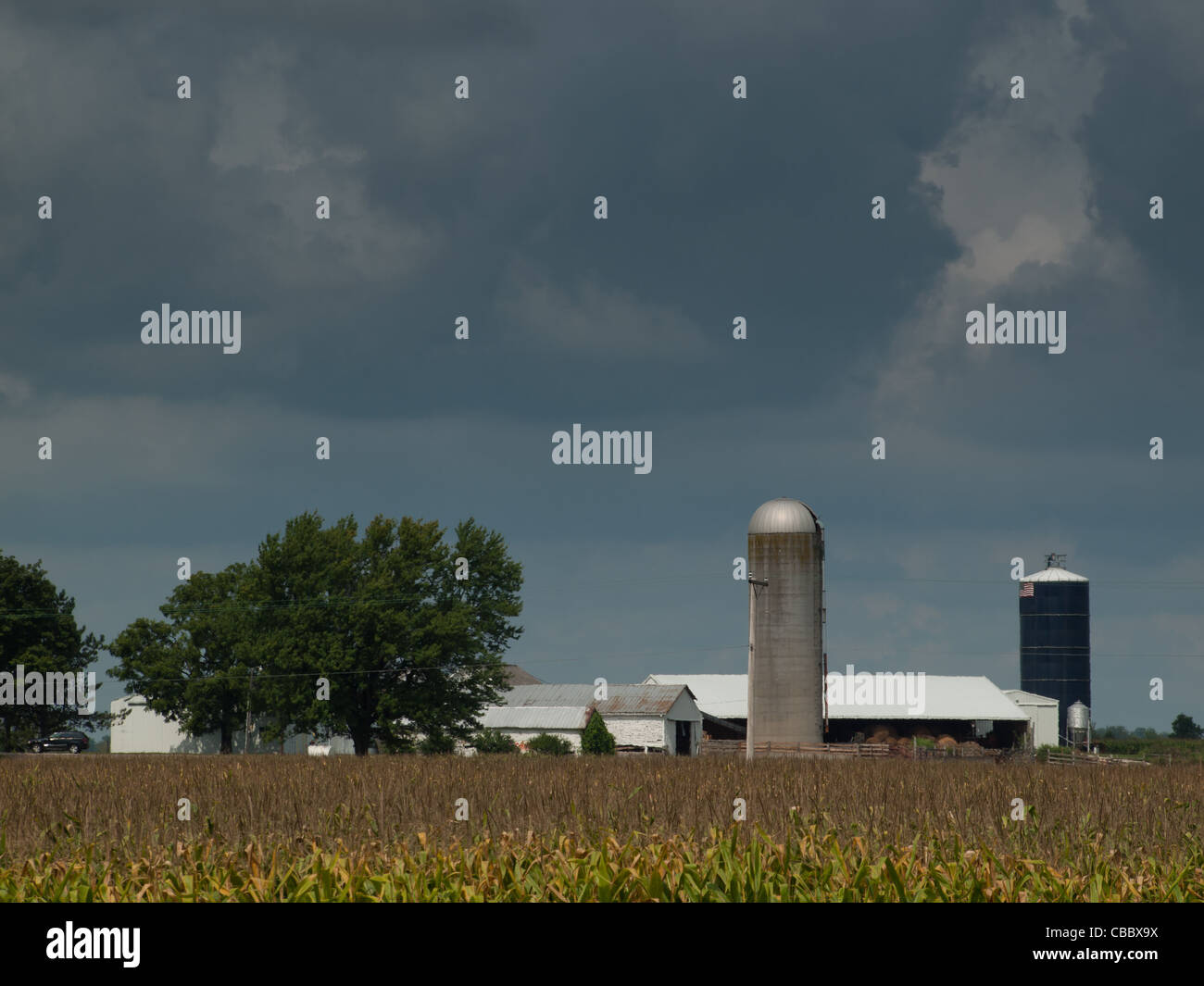 Farm with dramatic clouds in Ohio Stock Photo - Alamy