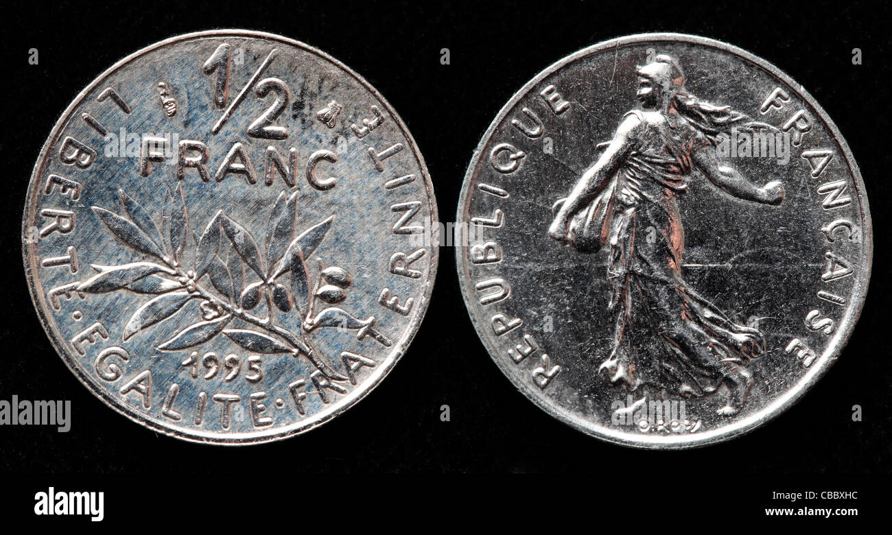 Half Franc coin, France, 1995 Stock Photo - Alamy