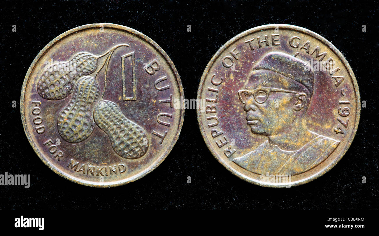1 Butut coin, Gambia, 1974 Stock Photo - Alamy