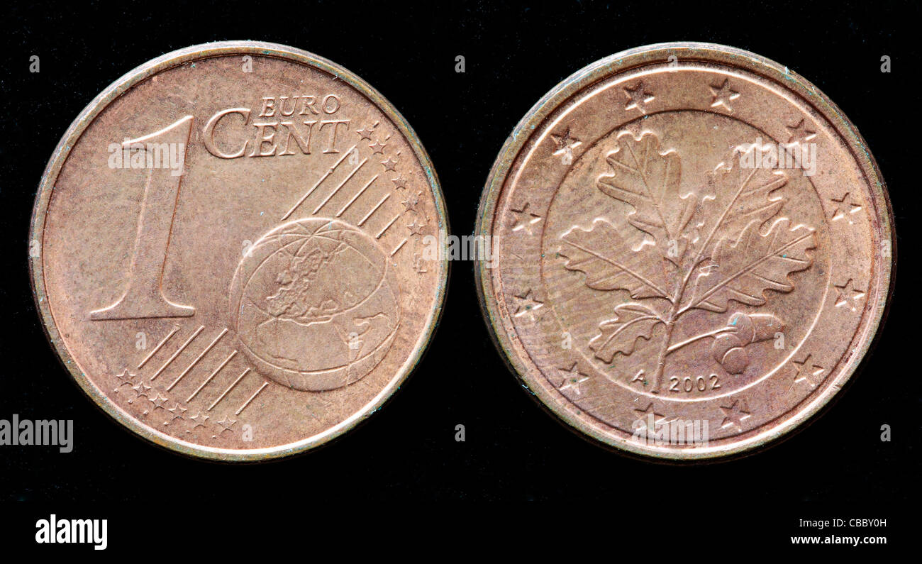 1 Euro cent coin, Germany, 2002 Stock Photo - Alamy