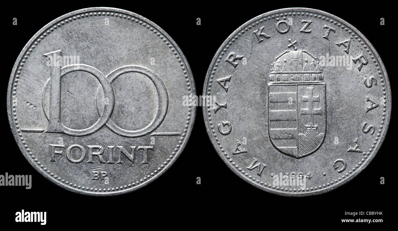 100 Forint coin, Hungary, 1994 Stock Photo - Alamy