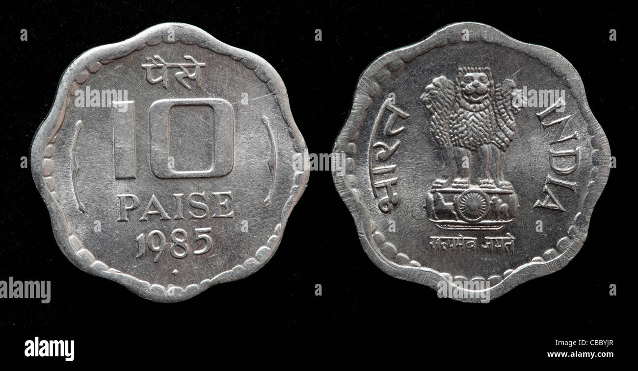 10 Paise coin, India, 1985 Stock Photo - Alamy