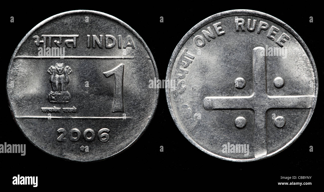1 Rupee coin, India, 2006 Stock Photo - Alamy