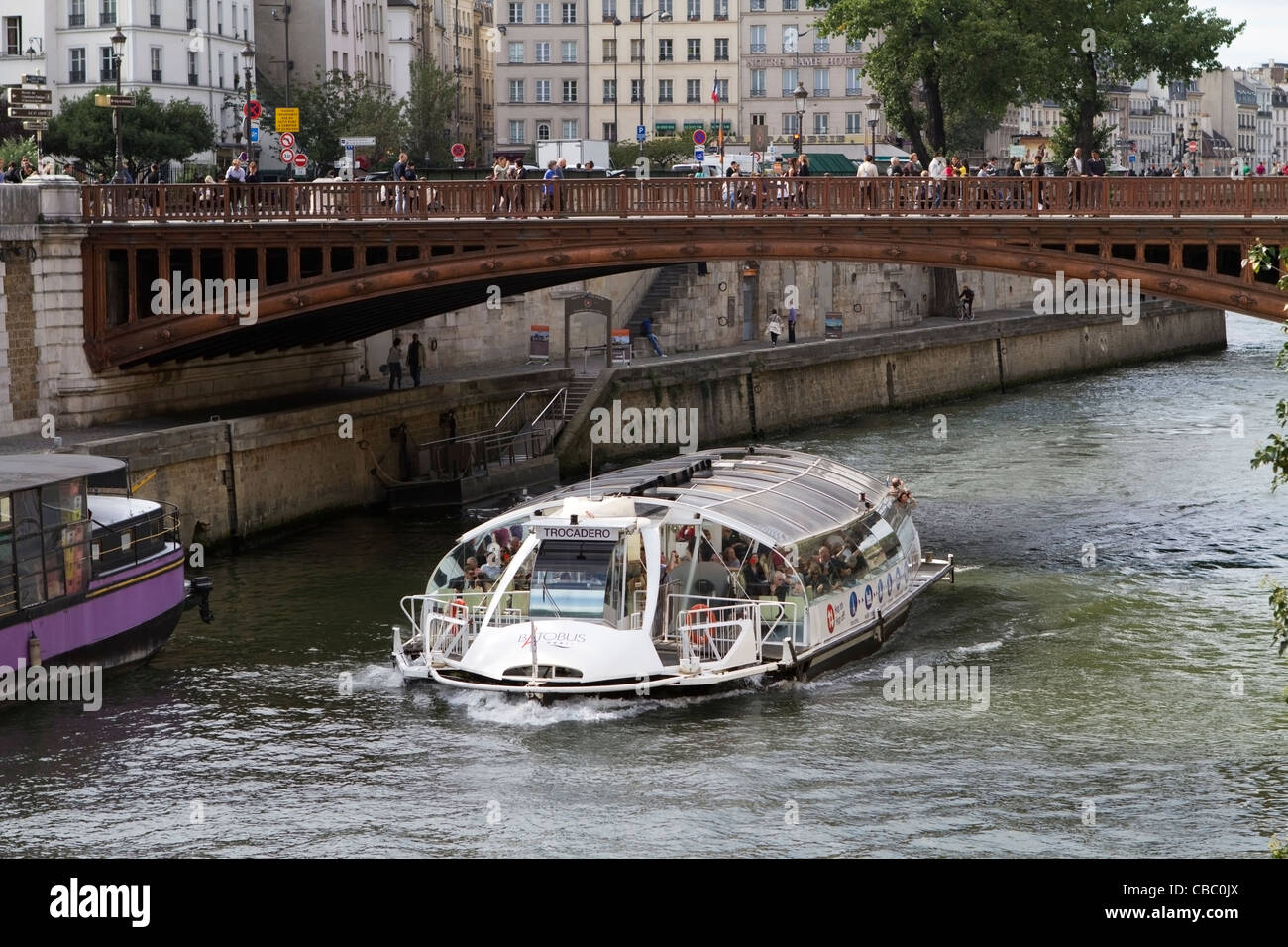 Tourists on the Batobus on the River Seine in Paris, France Stock Photo ...