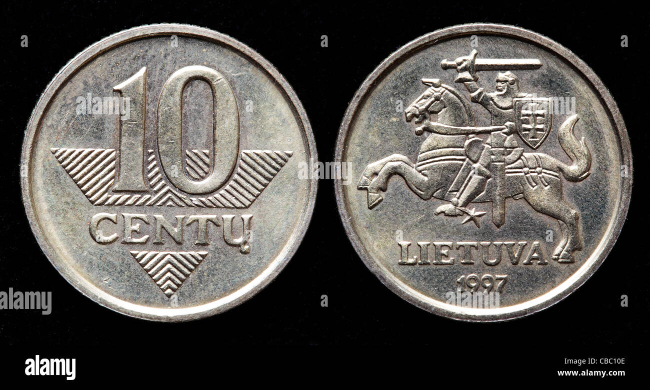 10 centu coin, Lithuania, 1997 Stock Photo - Alamy