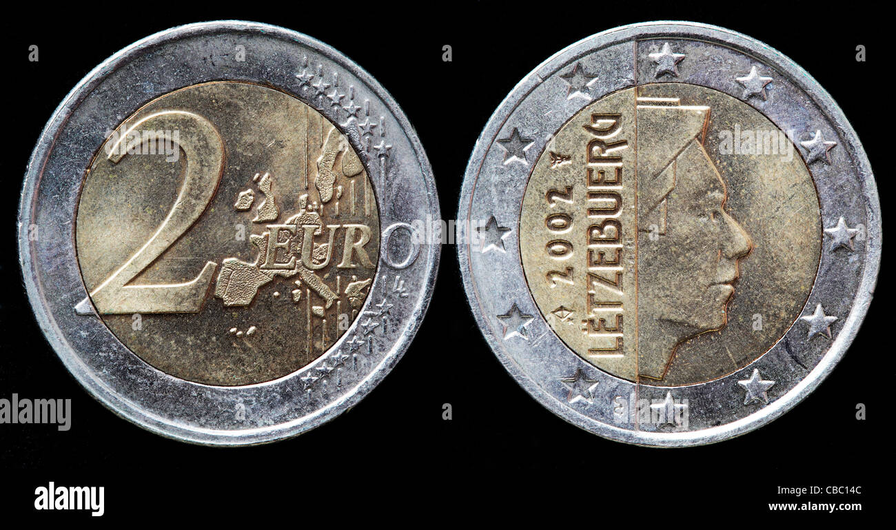 2 Euro coin, Luxembourg, 2002 Stock Photo - Alamy
