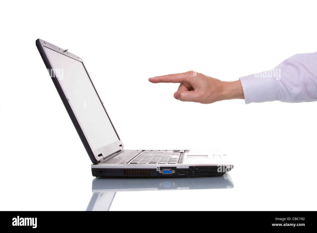 Young male teacher laptop Cut Out Stock Images & Pictures - Alamy