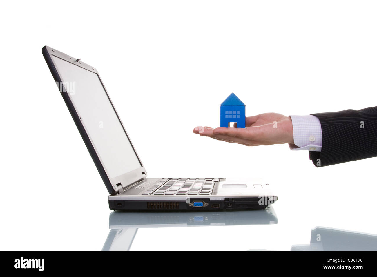 businessman finding a house on the internet Stock Photo - Alamy