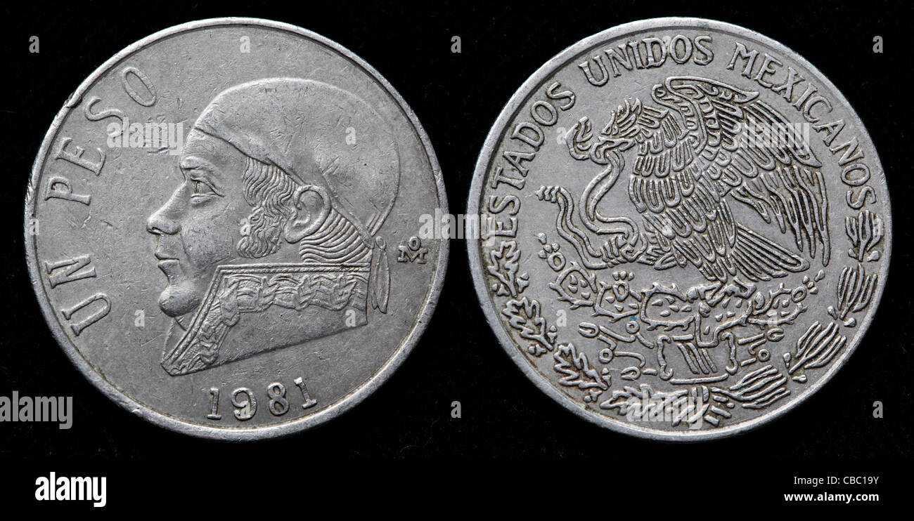 1 peso coin, Mexico, 1981 Stock Photo - Alamy