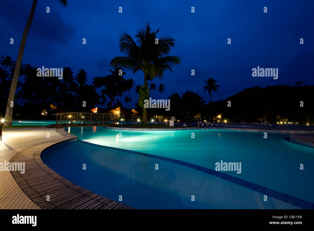 Resort pool night lights hi-res stock photography and images - Alamy