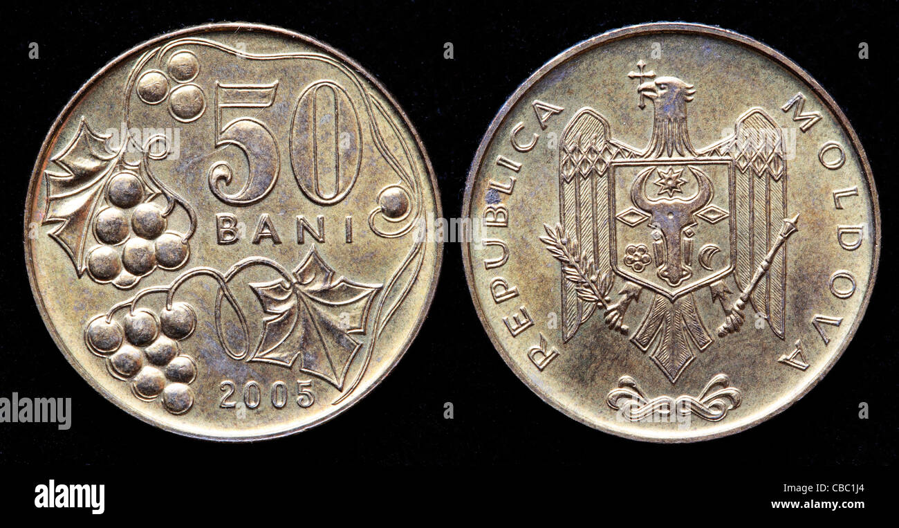 50 Bani coin, Moldova, 2005 Stock Photo - Alamy