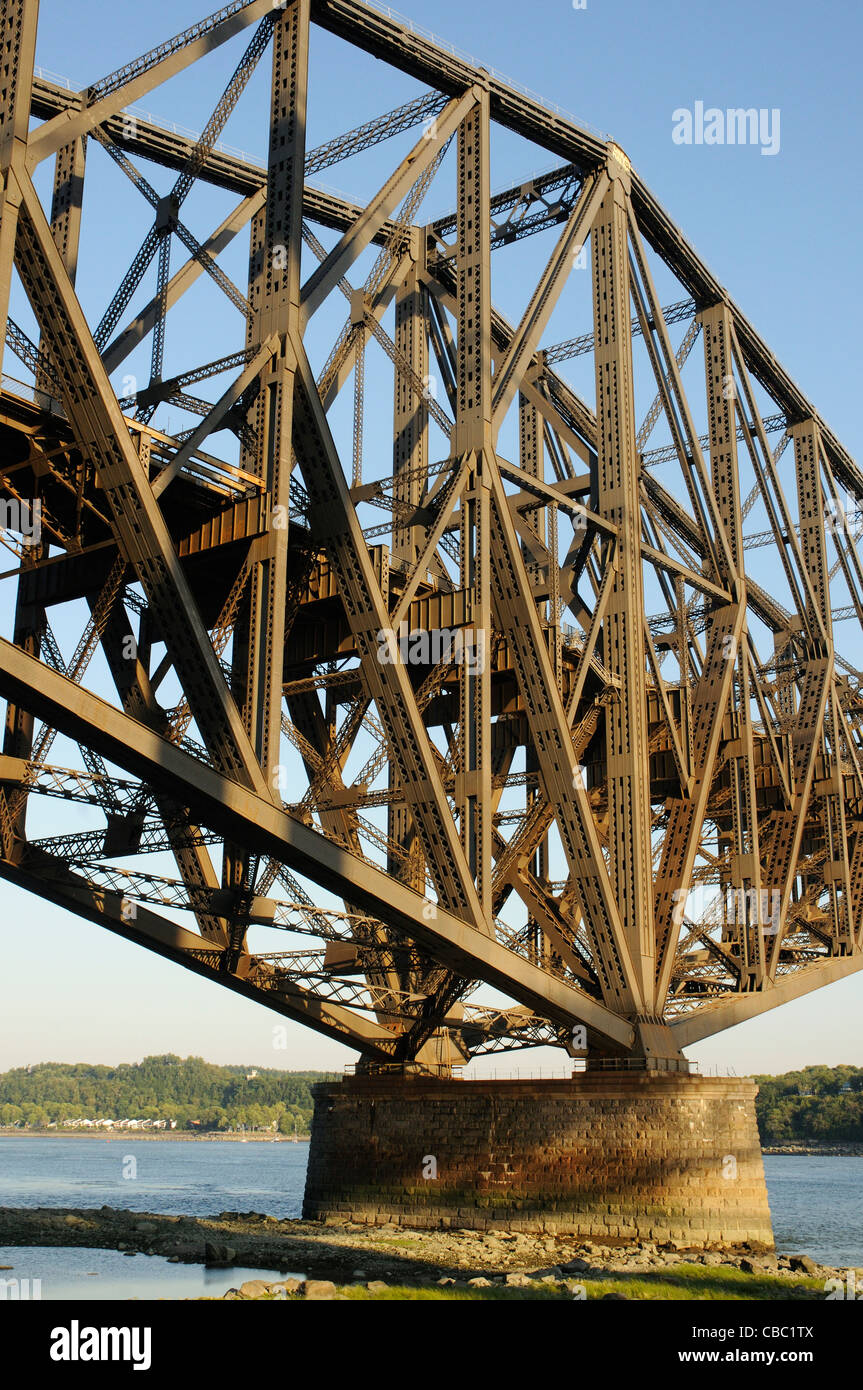 The historic Pont du Quebec and the St Lawrence River Stock Photo - Alamy