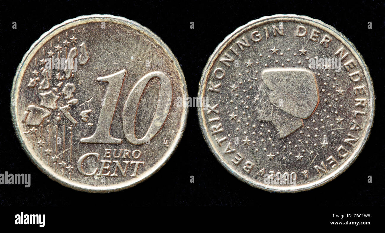 10 Euro cent coin, Netherlands, 2000 Stock Photo - Alamy