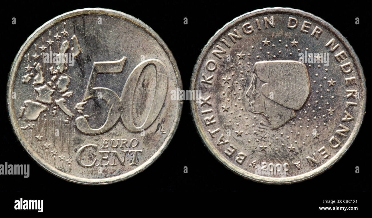 50 Euro cent coin, Netherlands, 2000 Stock Photo - Alamy