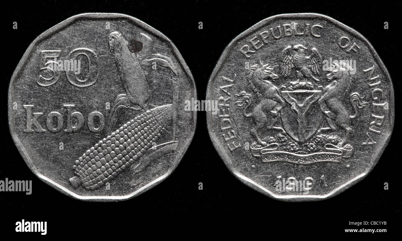 50 Kobo coin, Nigeria, 1991 Stock Photo - Alamy
