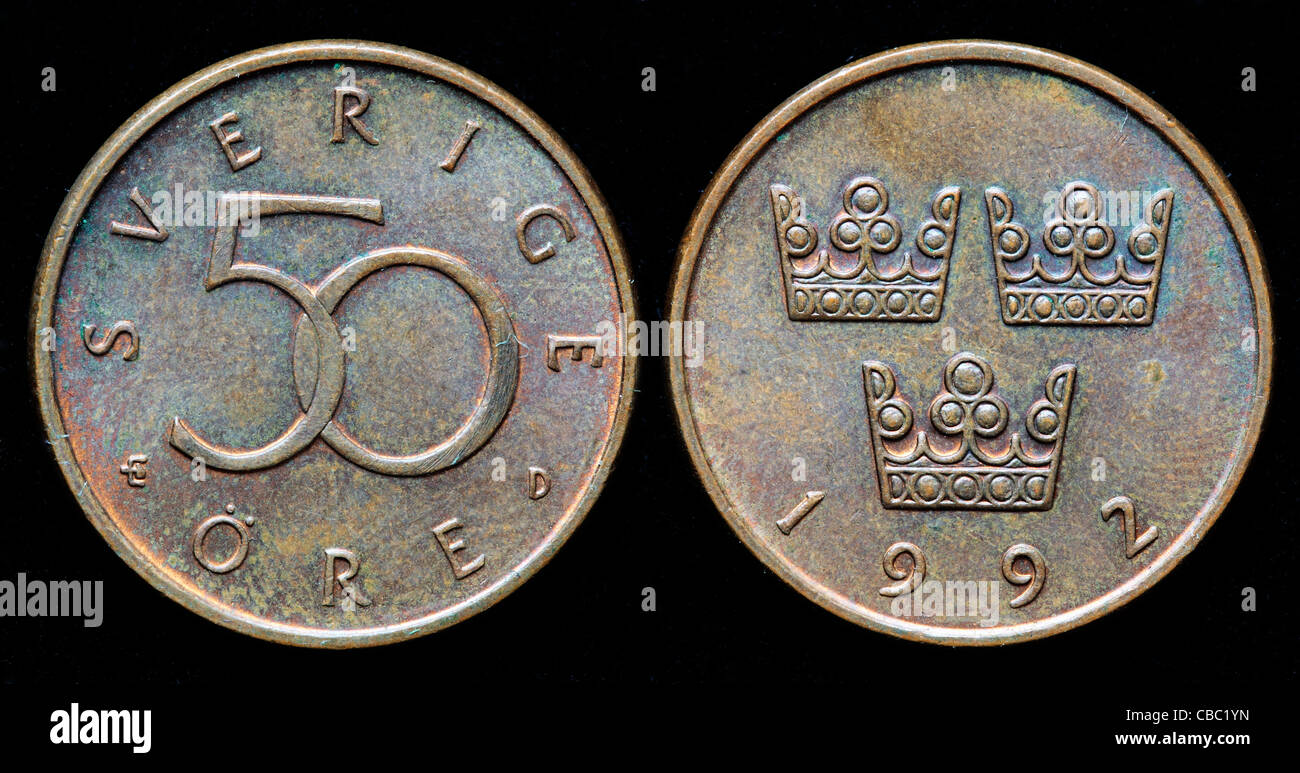 50 Ore coin, Norway, 1992 Stock Photo - Alamy