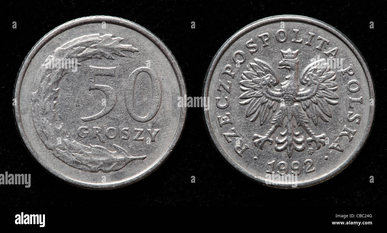 50 Groszy coin, Poland, 1992 Stock Photo - Alamy