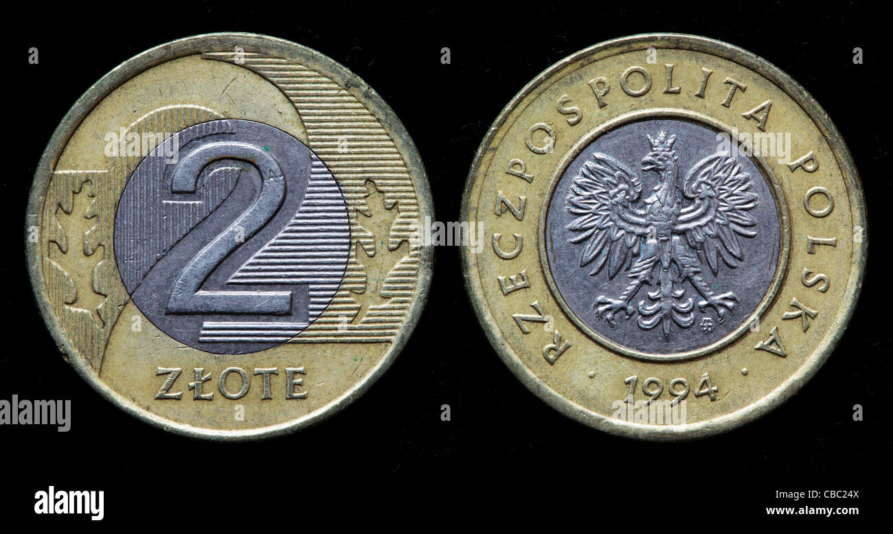 2 Zlote coin, Poland, 1994 Stock Photo - Alamy