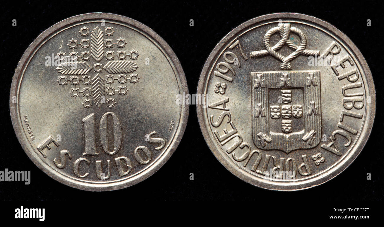 10 Escudos coin, Portugal, 1997 Stock Photo - Alamy