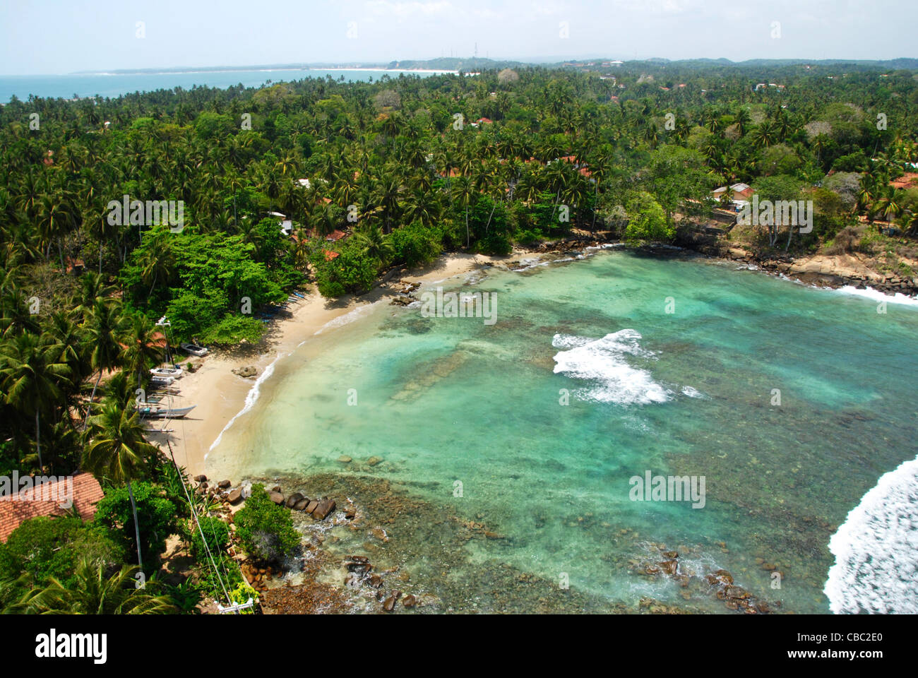 Bay with a beach near Dondra, Sri Lanka seen from above Stock Photo - Alamy
