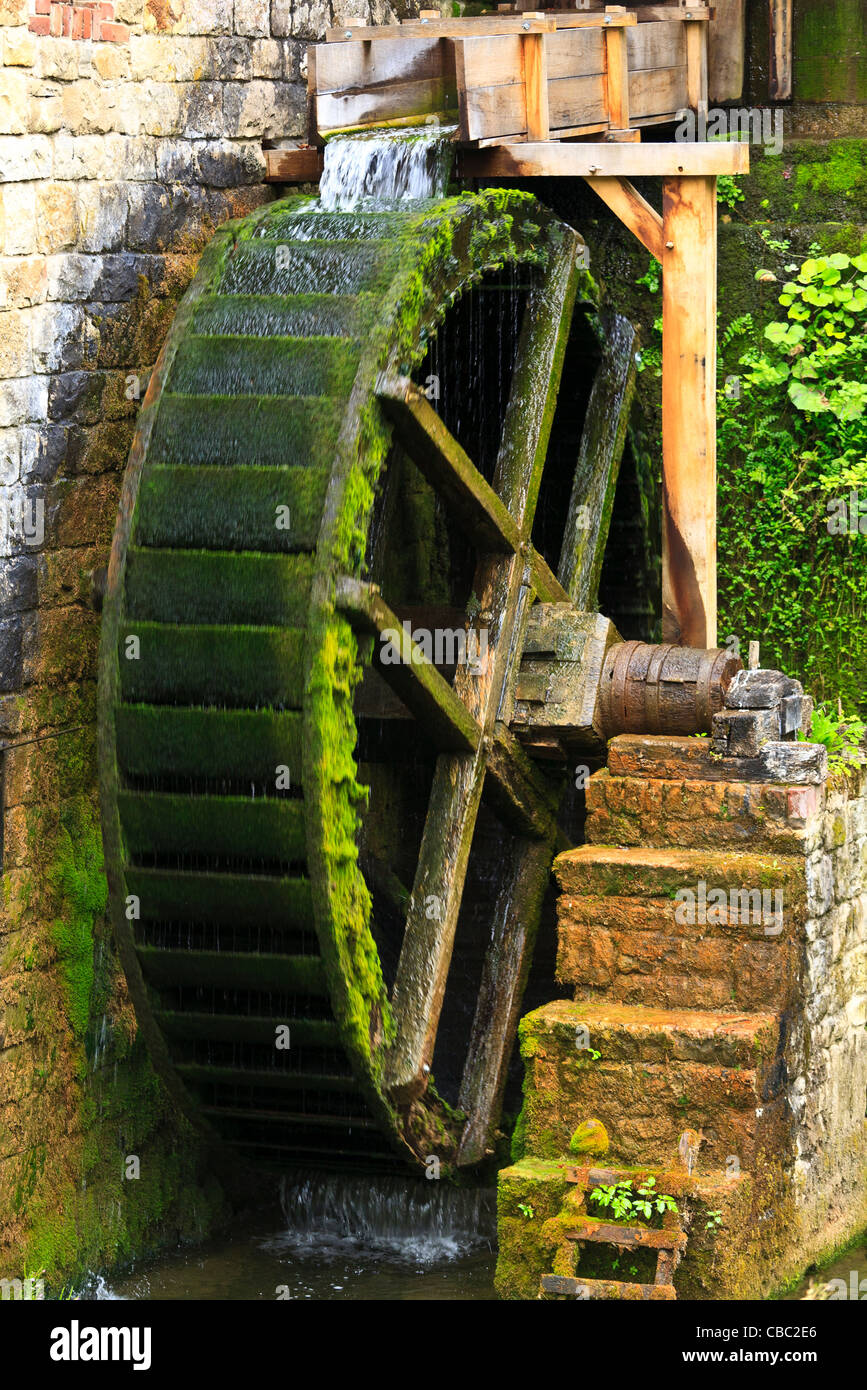 A working wooden water wheel for converting the energy of flowing water ...