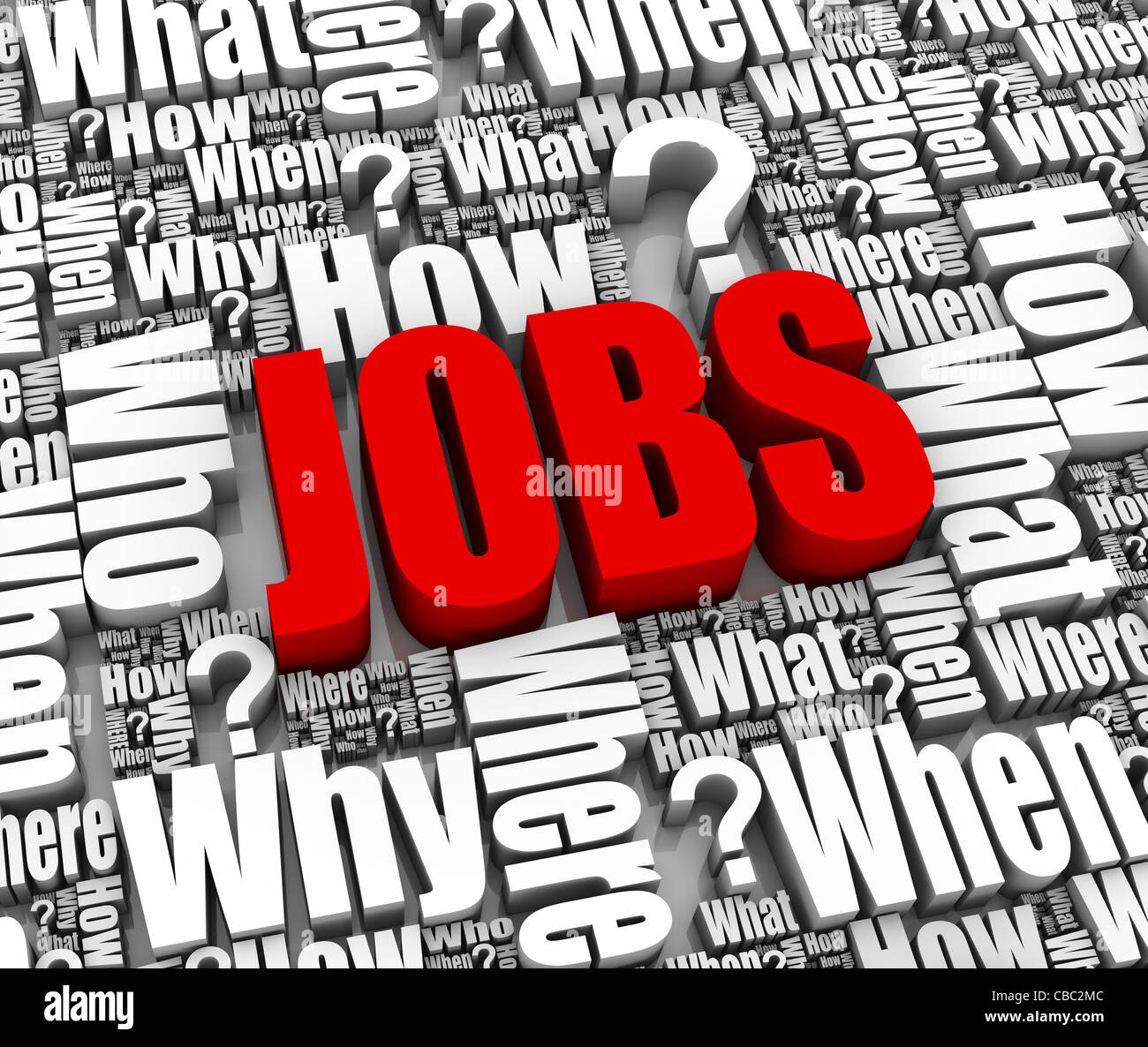 Group of JOBS related 3D words. Part of a series Stock Photo - Alamy
