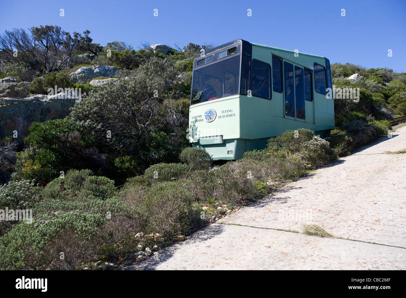 Cape of Good Hope: funicular to old lighthouse on Cape Point Stock ...