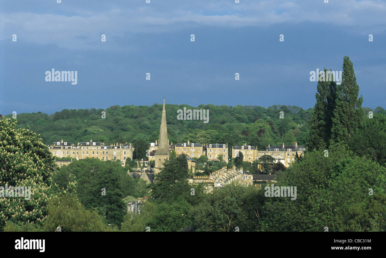 View of Bath from surrounding hills, Avon, UK Stock Photo - Alamy