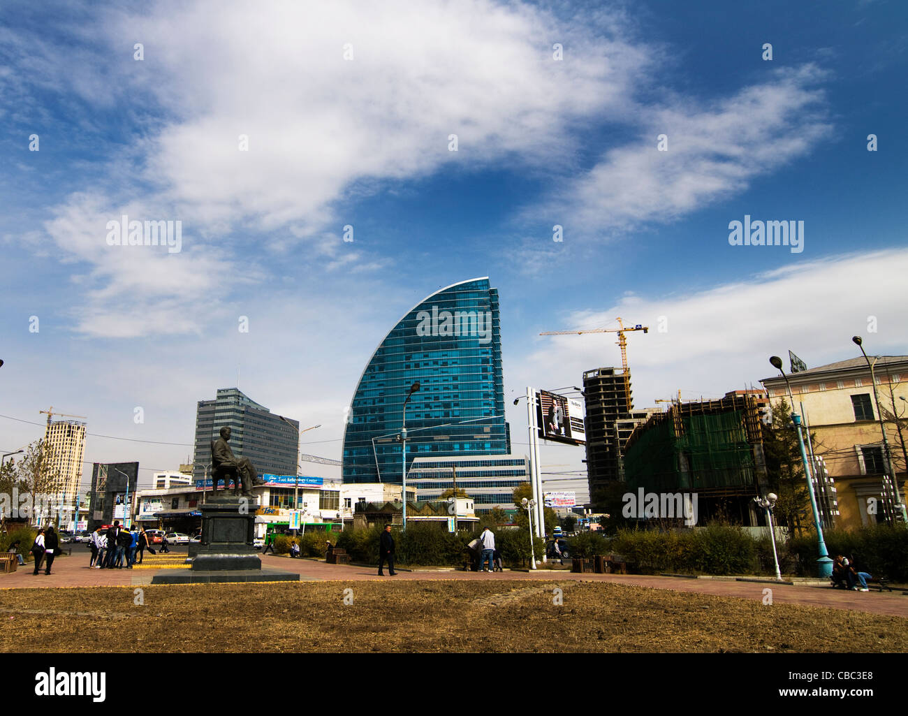 Ulan bator is seeing rapid changes. new modern commercial buildings are ...