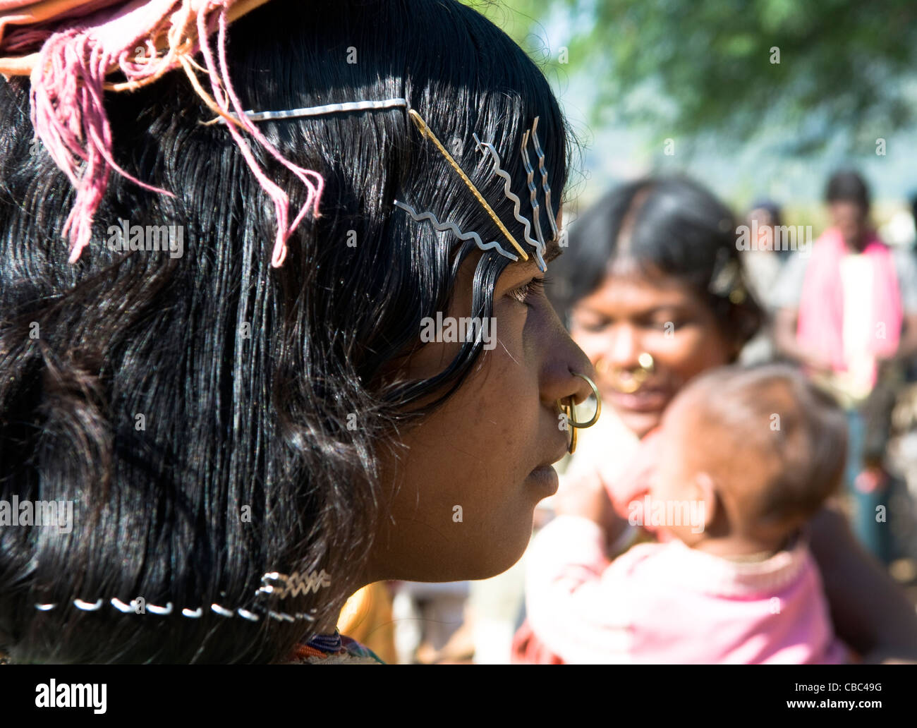 Portrait of a Dongariya Kondh woman wearing her traditional clothing ...