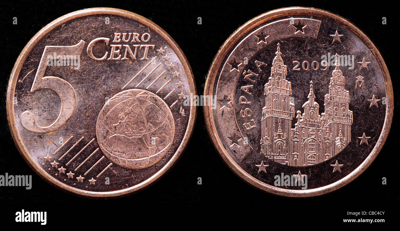 5 Euro cent coin, Spain, 2009 Stock Photo - Alamy