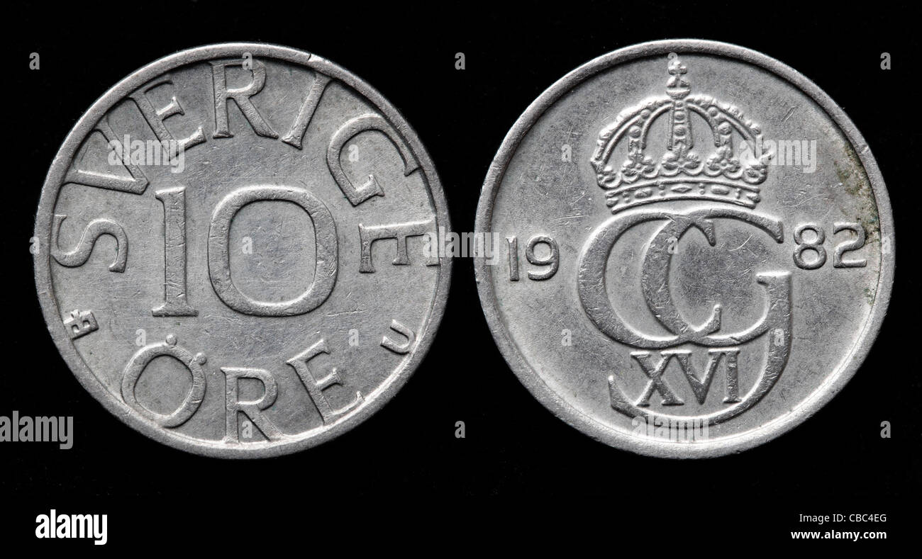 10 Ore coin, Sweden, 1982 Stock Photo - Alamy