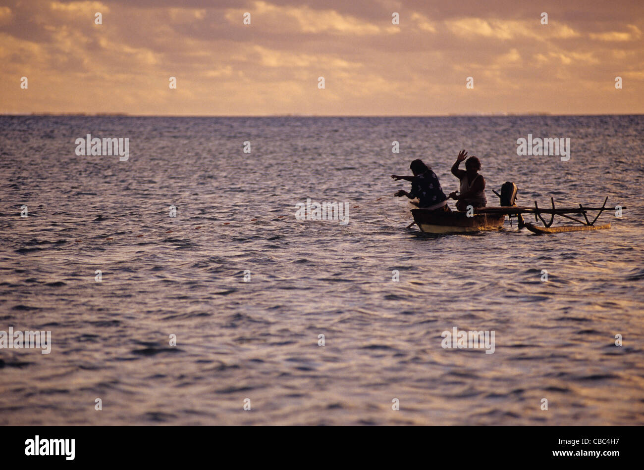 Cook Islands, Kūki 'Āirani, South Pacific Ocean, Aitutaki fishermen in ...