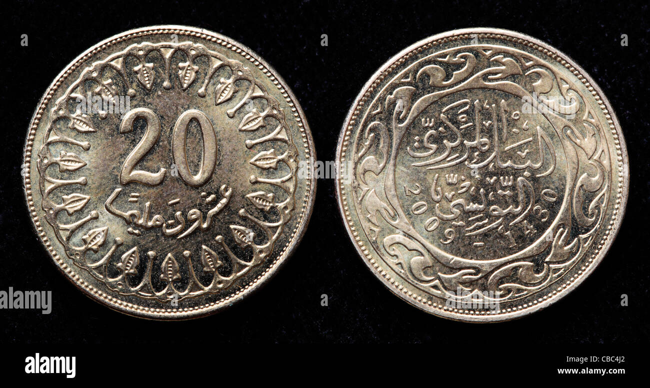 20 Millim coin, Tunisia, 2009 Stock Photo - Alamy