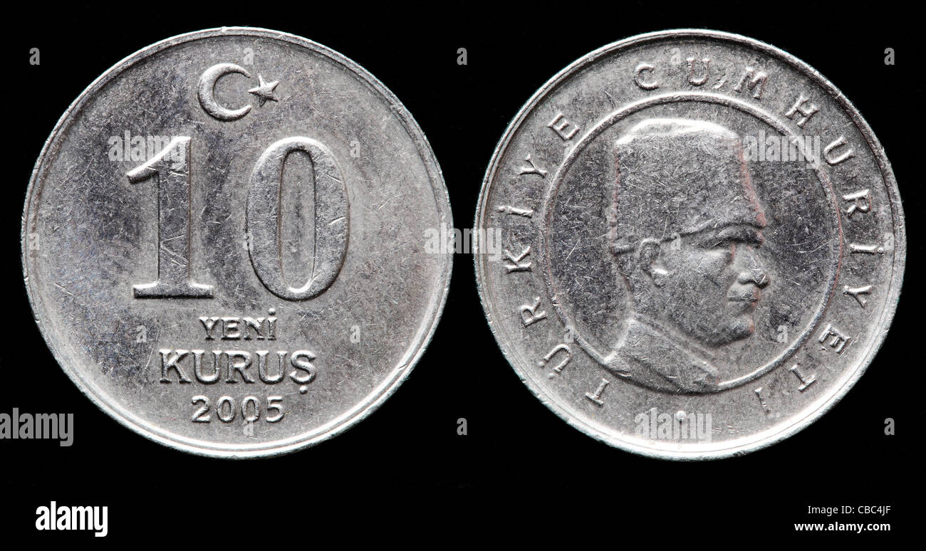 10 new Kurus coin, Turkey, 2005 Stock Photo - Alamy