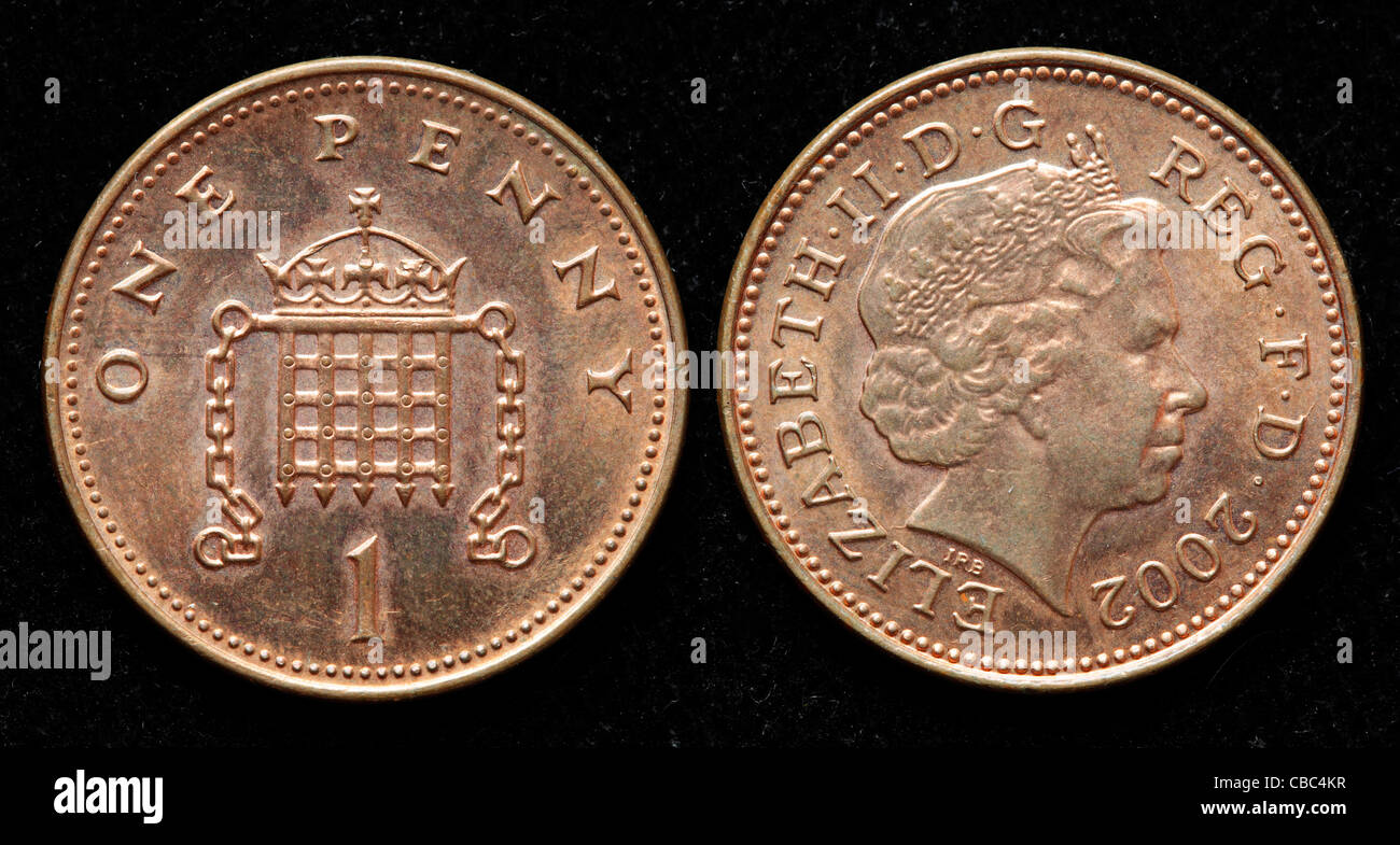 1 penny coin, UK, 2002 Stock Photo - Alamy