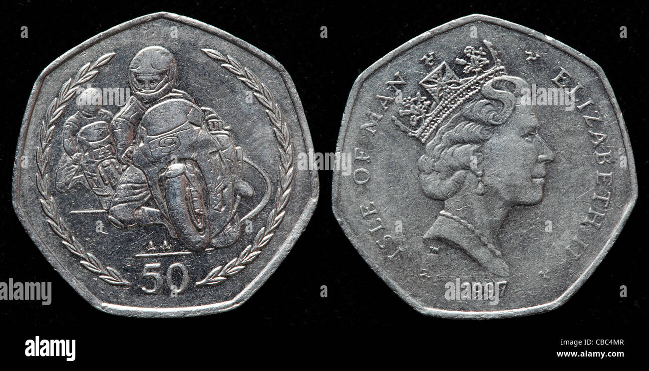 50 pence coin, Isle of Man, 1997 Stock Photo - Alamy