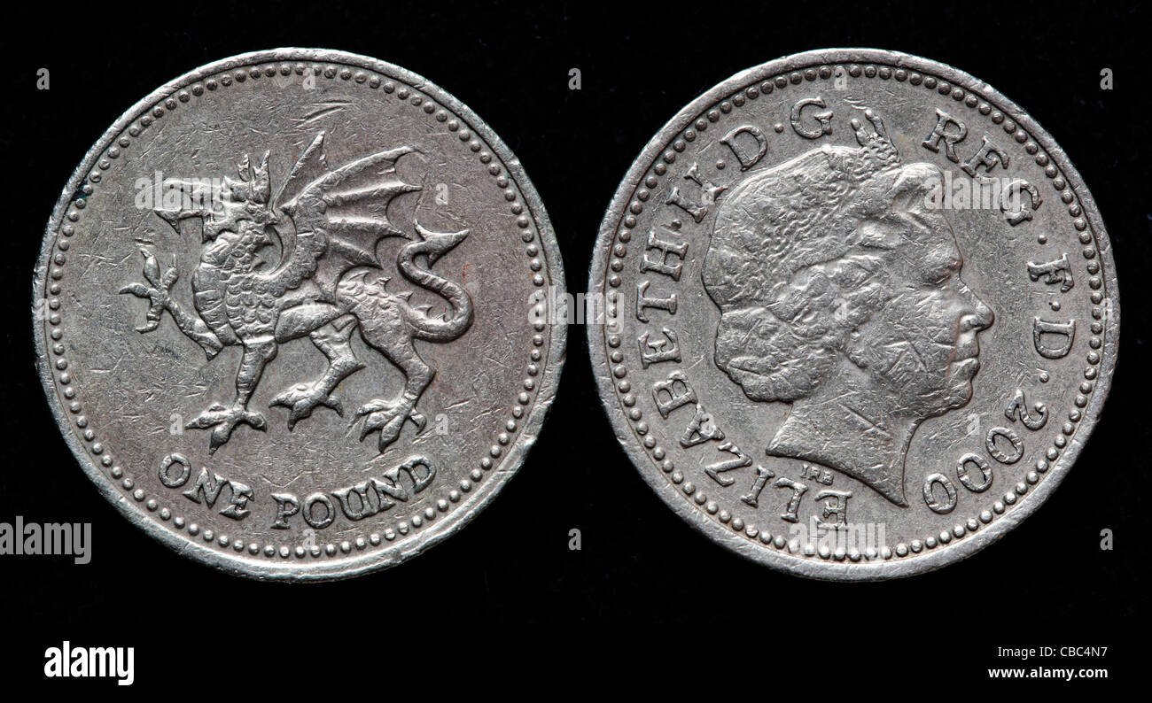 1 pound coin, UK, 2000 Stock Photo - Alamy