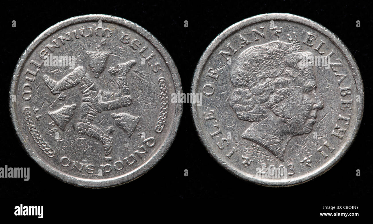 1 pound coin, Isle of Man, 2003 Stock Photo - Alamy