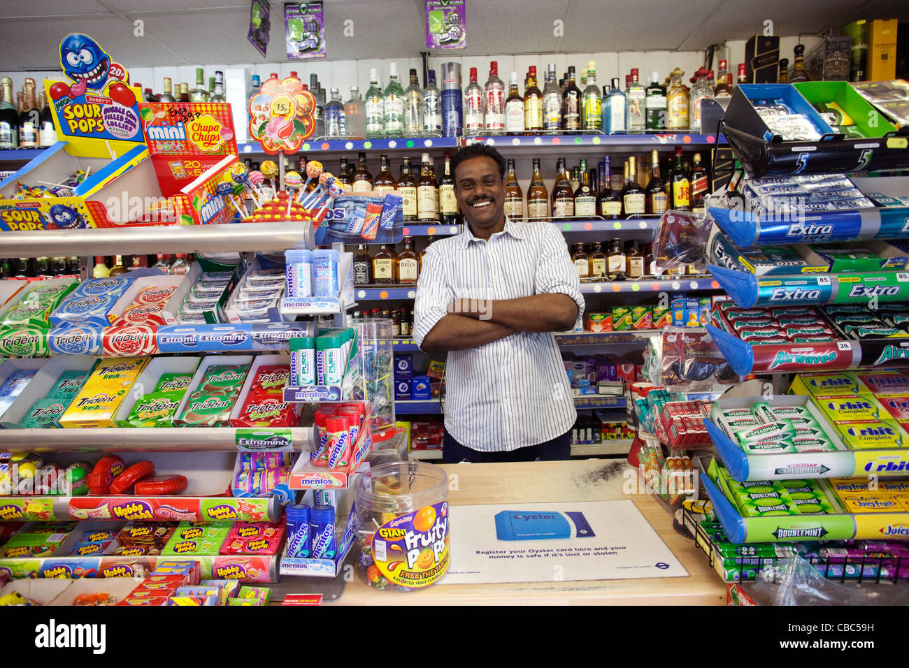 England, London, Stratford, Convenience Store Interior Stock Photo - Alamy