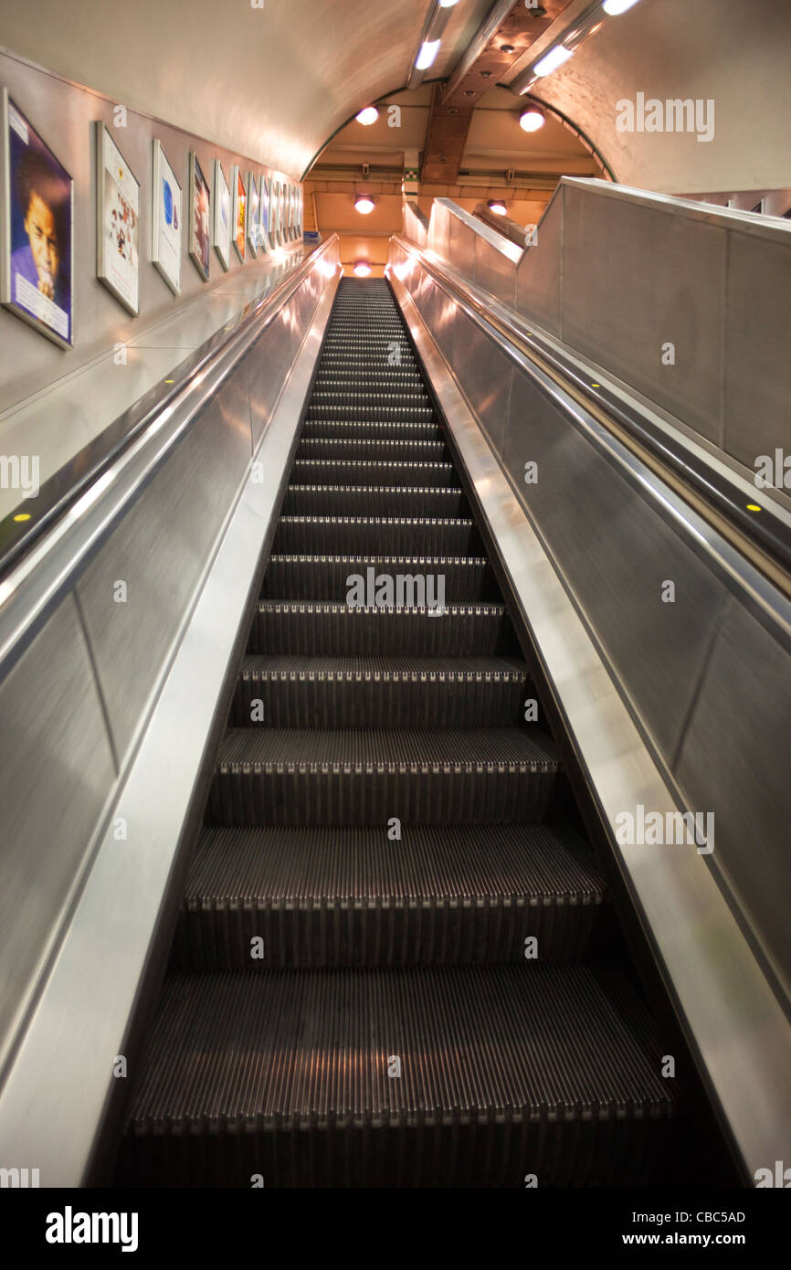 England, London, Underground Subway Station Escalators Stock Photo - Alamy