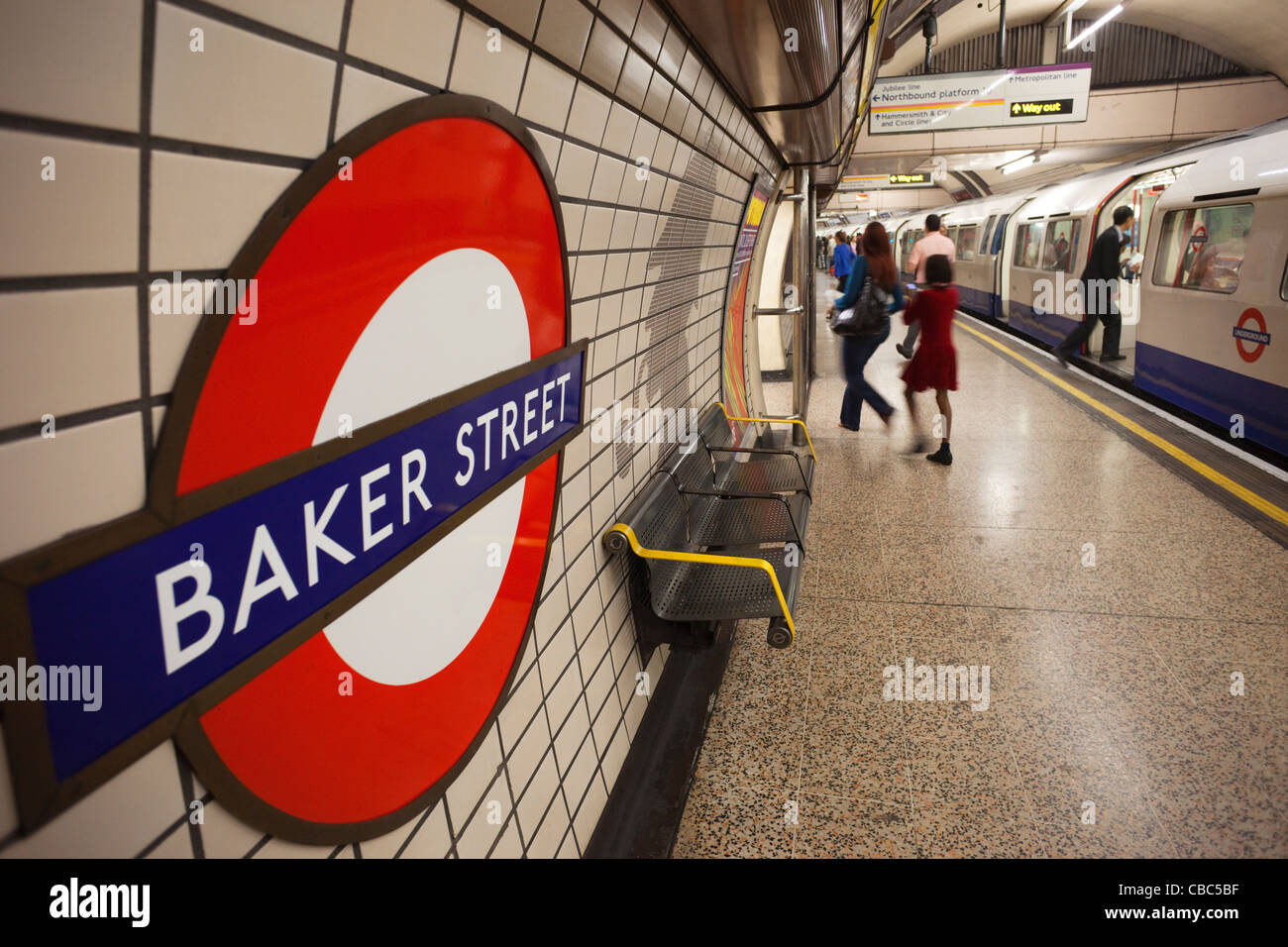 England, London, Baker Street Underground Subway Station Platform Stock ... England, London, Baker Street Underground Subway Station Platform Stock ...
