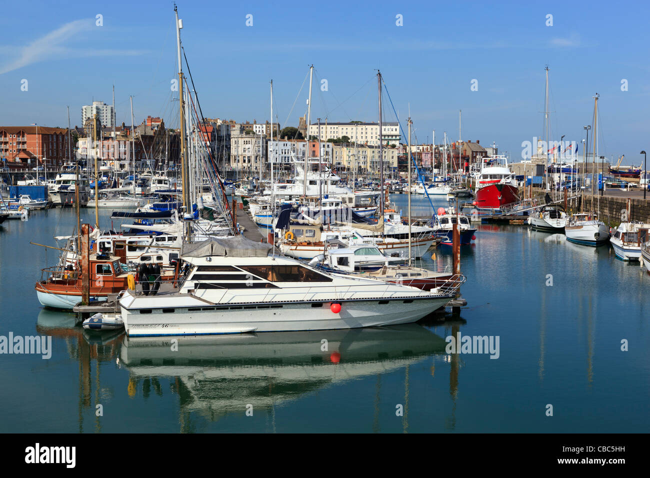 View over yacht marina Stock Photo - Alamy