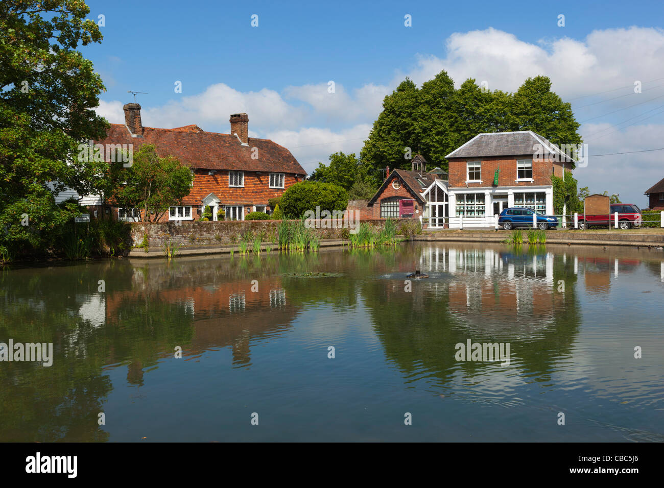 England - Kent - Goudhurst - View over village pond Stock Photo - Alamy