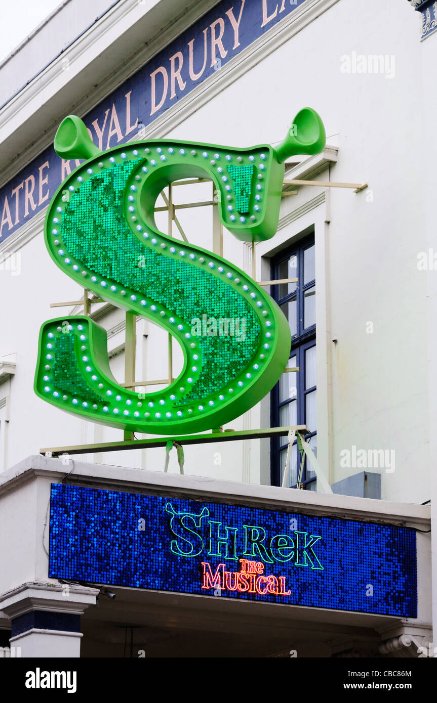 Shrek The Musical Sign, Theatre Royal, Drury Lane, London, England, UK ...