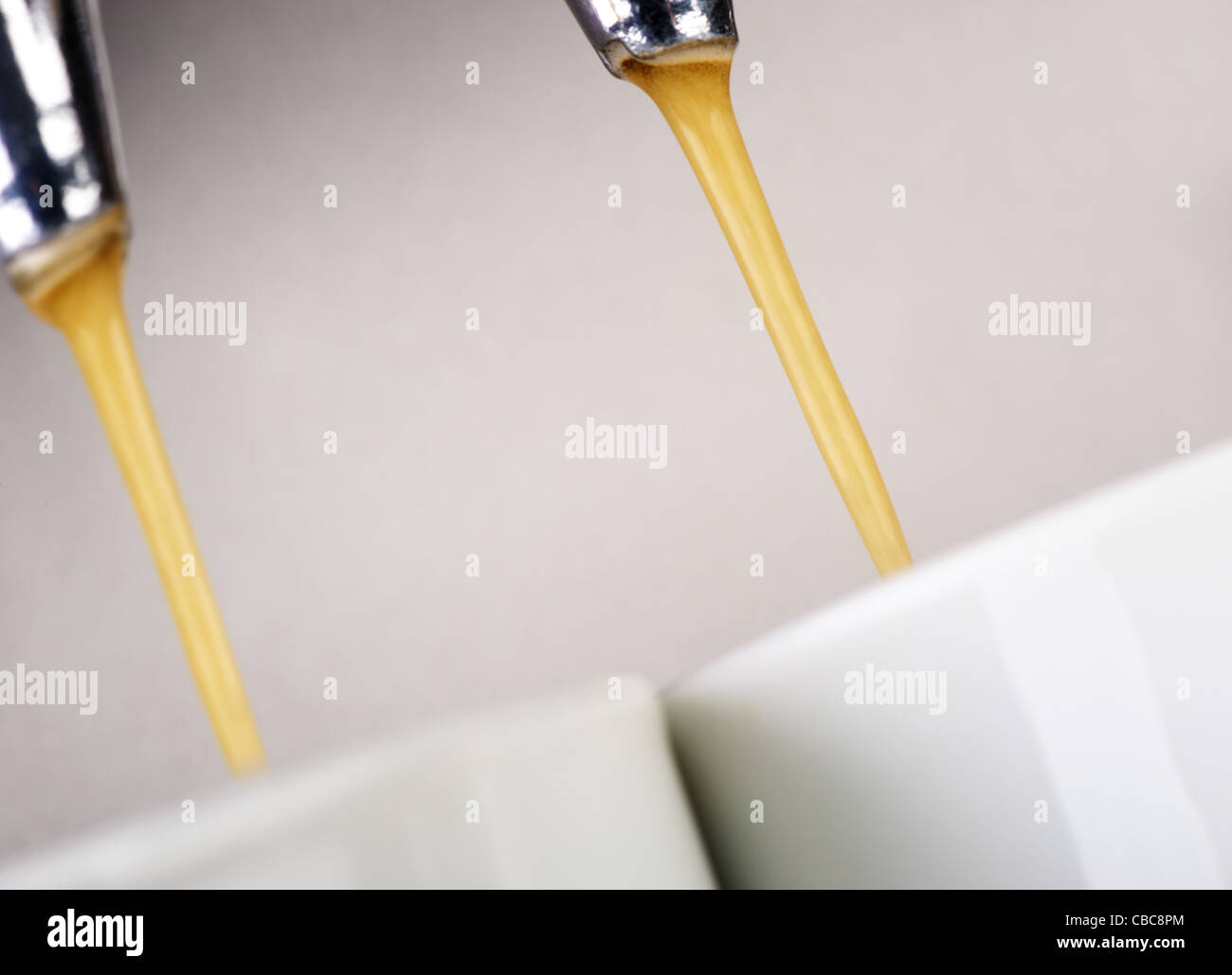 Coffee machine espresso. Process of preparation of coffee. A close up ...